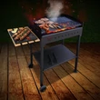 Gratar gradina din otel, FM Grill, cu grilaj fonta 60 x 35 cm | Melinda ...