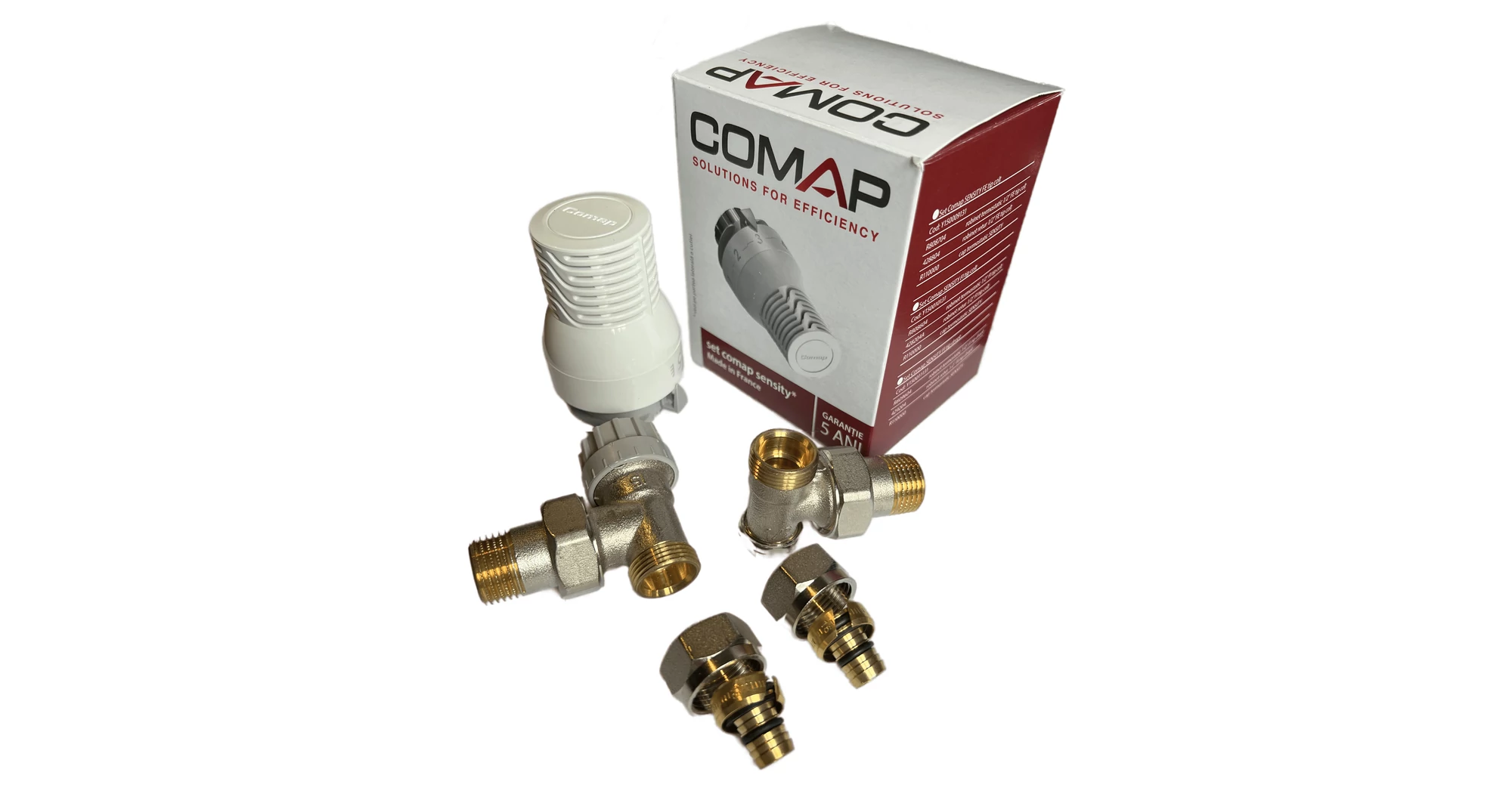 Set robinet pentru radiator 1/2” COMAP Sensity cu robinet tur și cap ...