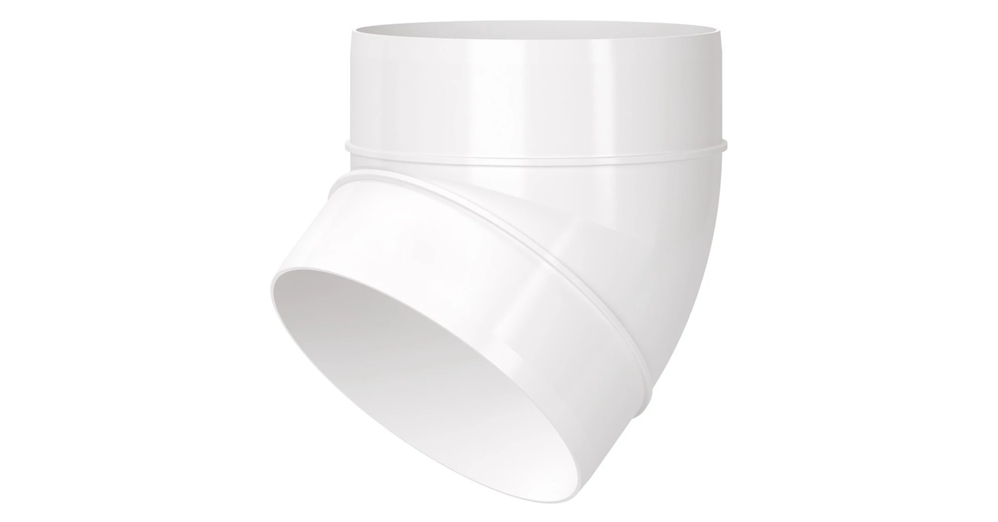 Cot PVC pentru tubulatură ventilație, 45 grade, D125 mm, 222-45, VENTS