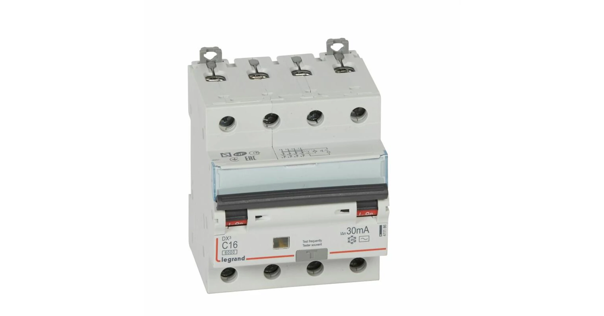Disjunctor diferential cu un singur bloc DX³6000, 10kA, 4P 400V~ - 16A ...