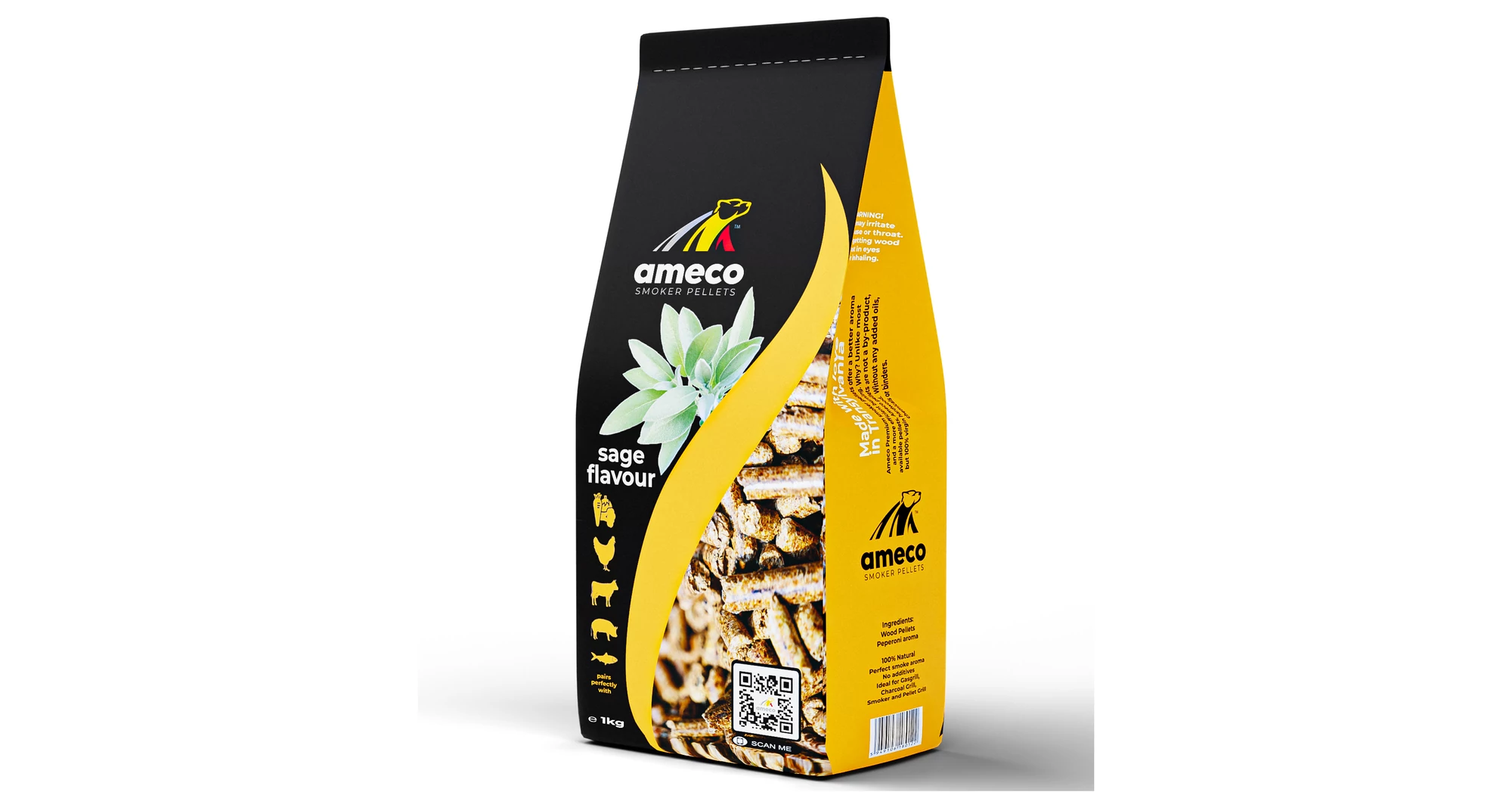 Peleti pentru gratar cu aroma de salvie 1 kg / sac AMECO