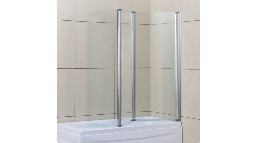 Paravan cada pliabil, 130 x 140 cm, sticla 4 mm, profil aluminiu cromat ...