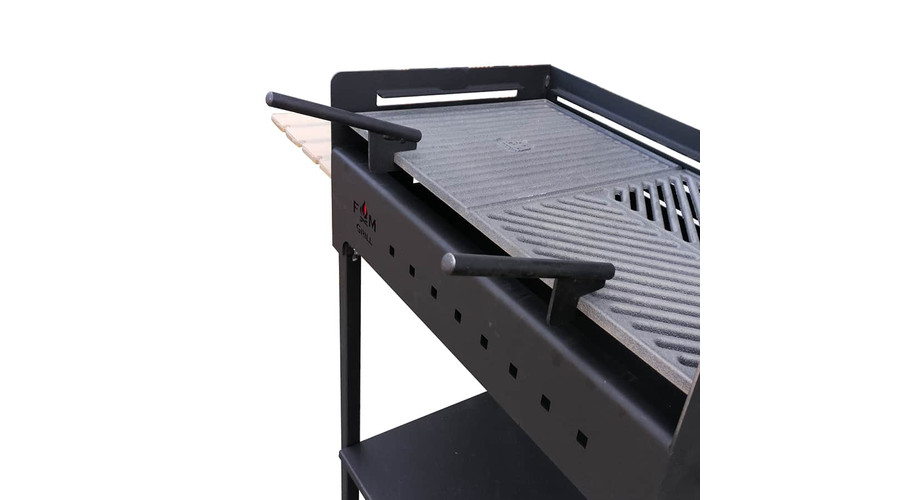 Gratar gradina din otel, FM Grill, cu grilaj fonta 60 x 35 cm | Melinda ...