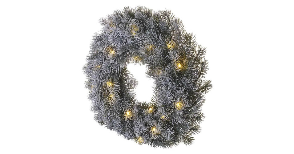 Decoratiune cu LED-uri - Coronita de Advent 40 cm 2 x AA interior alb ...